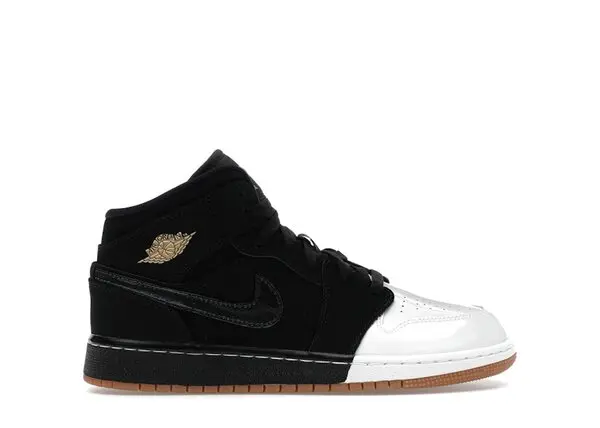 JORDAN 1 Mid Sneakers - Black/metallic Gold/white