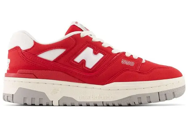 NEW BALANCE 550 Suedein Sneakers - Team Red/white