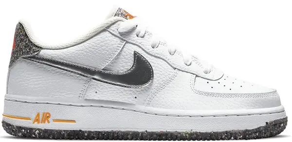 Nike Air Force 1 Crater Grind Sneakers - White/metallic Silver/light Smoke Grey