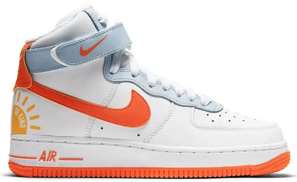 Nike Air Force 1 High Kindness Day Sneakers - White/light Armory Blue Heather/laser Orange