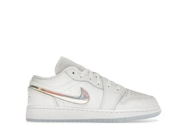 JORDAN 1 Low Se Glitter Swoosh Sneakers - White/summit White/ice Blue