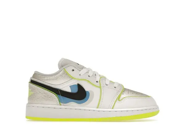 JORDAN 1 Low Se Warped Swoosh Sneakers - White/platinum Tint/volt