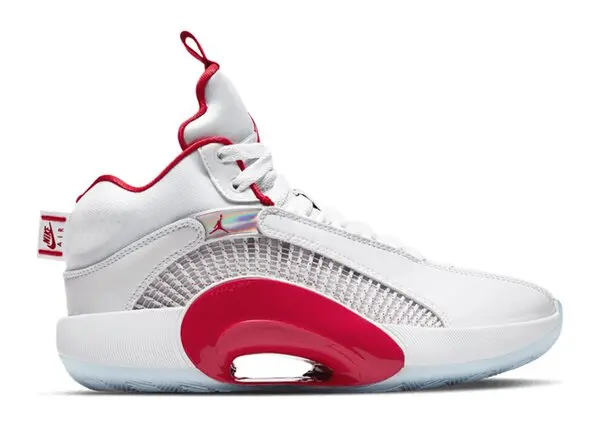 JORDAN Xxxv - White/fire Red/metallic Silver