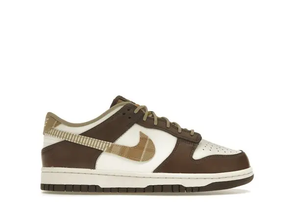 Nike Dunk Low Brown Plaid Sneakers - Sail