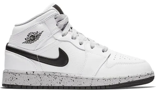 JORDAN 1 Mid Cement Sneakers - White/black/wolf Grey