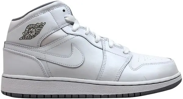 JORDAN 1 Mid Sneakers - White/wolf Grey