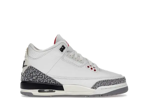 JORDAN 3 Retro White Cement Reimagined Gs - Summit White/fire Red/black
