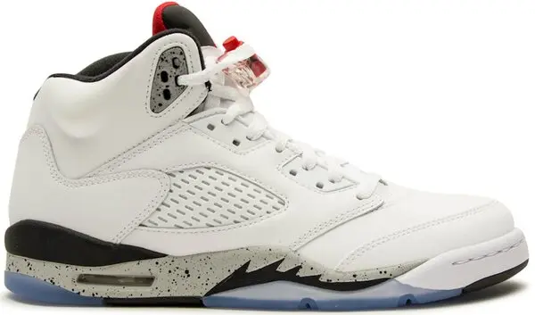 JORDAN 5 Retro Cement Sneakers - White/university Red/black