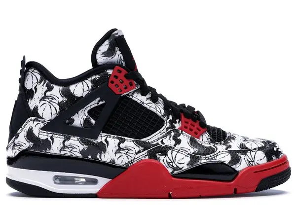JORDAN 4 Retro Tattoo - Black/fire Red