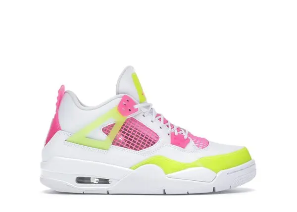 JORDAN 4 Retro Sneakers - White/lemon Venom/pink Blast