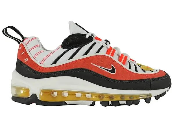 Nike Air Max 98 Sneakers - Black/chrome Yellow/bright Crimson