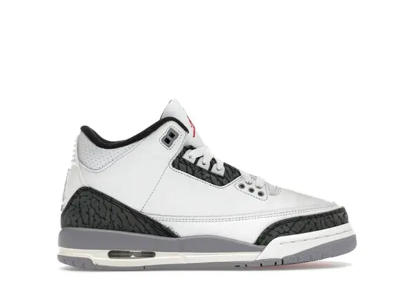 JORDAN 3 Retro - Summit White/fire Red/cement Grey