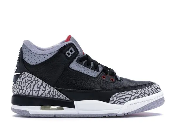 JORDAN 3 Retro Cement - Black/fire Red/cement Grey