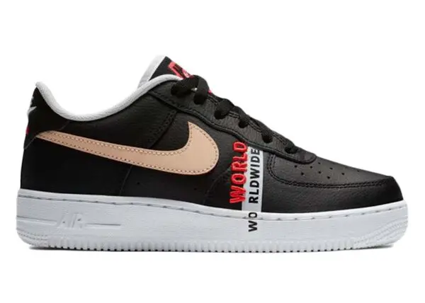 Nike Air Force 1 Lv8 Worldwide Pack Sneakers - Black/flash Crimson/white