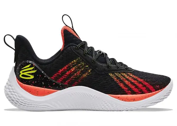 Under Armour Curry Flow 10 Iron Sharpens Iron Sneakers - Black/after Burn/yellow Ray