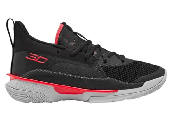 Under Armour Curry 7 Athletic Sneakers - Black/pitch Gray/beta Red