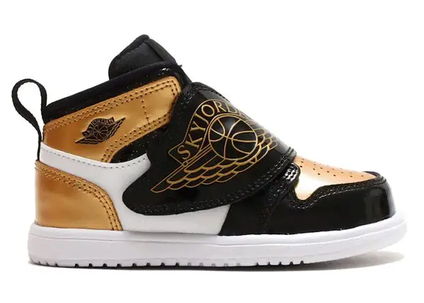 JORDAN Sky 1 Mid Sneakers - Black/metallic Gold/white