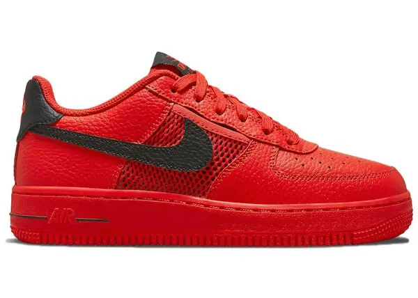 Nike Force 1 Low Sneakers With Mesh Pocket - Habanero Red/white