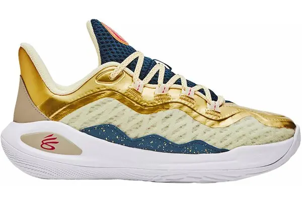 Under Armour Curry 11 Championship Mindset Sneakers - Lemon Ice/metallic Gold/red