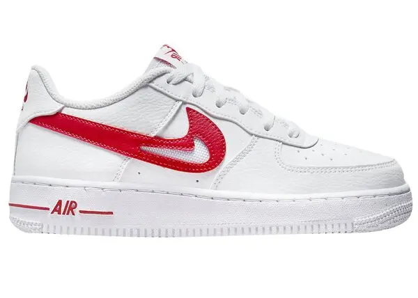 Nike Air Force 1 Low Cutout Swoosh Sneakers - White/red
