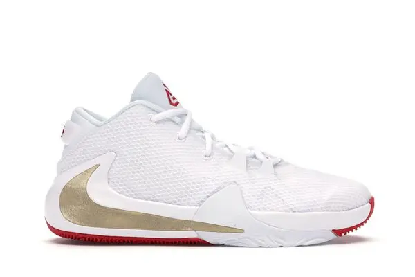 Nike Zoom Freak 1 Roses Sneakers - White/metallic Gold/university Red