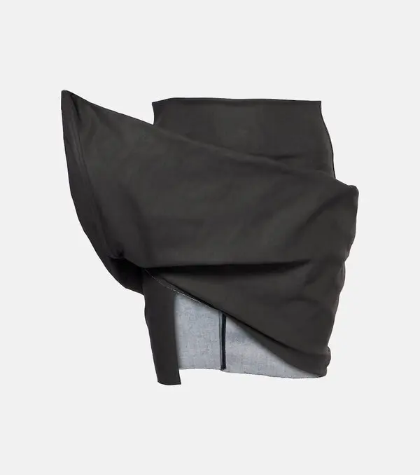 Rick Owens Draped Cotton-blend Miniskirt - Black