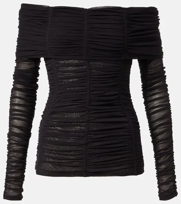 Attico Ruched Off-shoulder Top