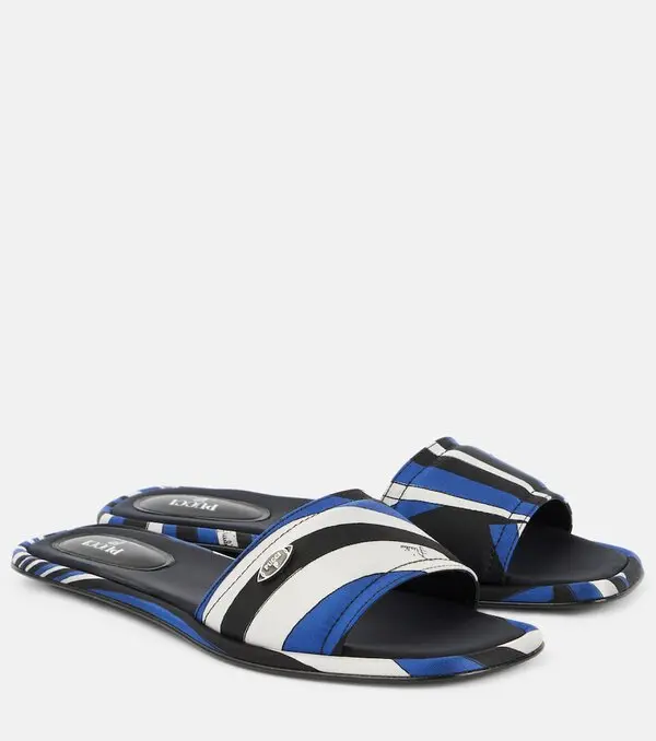 Emilio Pucci Yummy Iride Slides - Blue