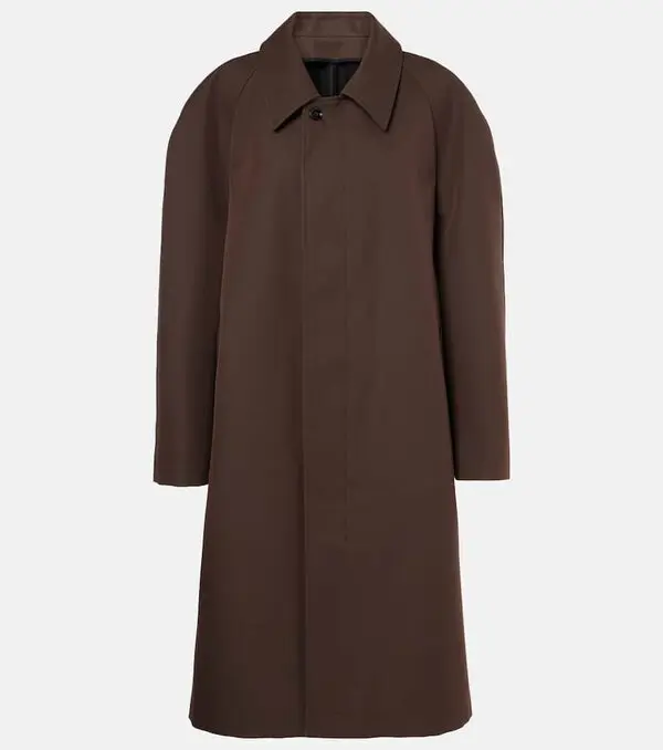 LEMAIRE Wool And Cotton-blend Coat - Brown
