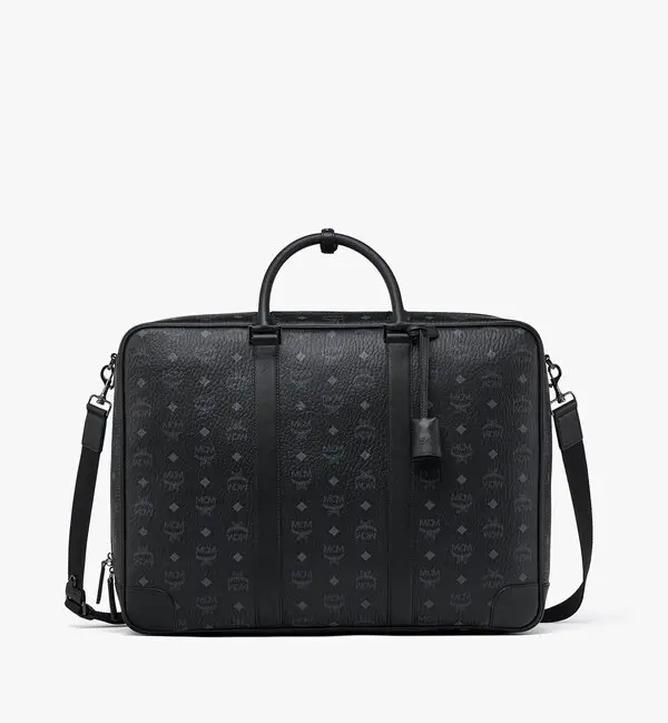 Mcm Ottomar Suitcase In Visetos - Black