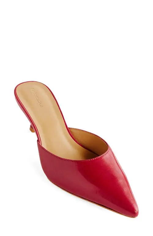 REFORMATION Wilda Pointed Toe Kitten Mule - Scarlet
