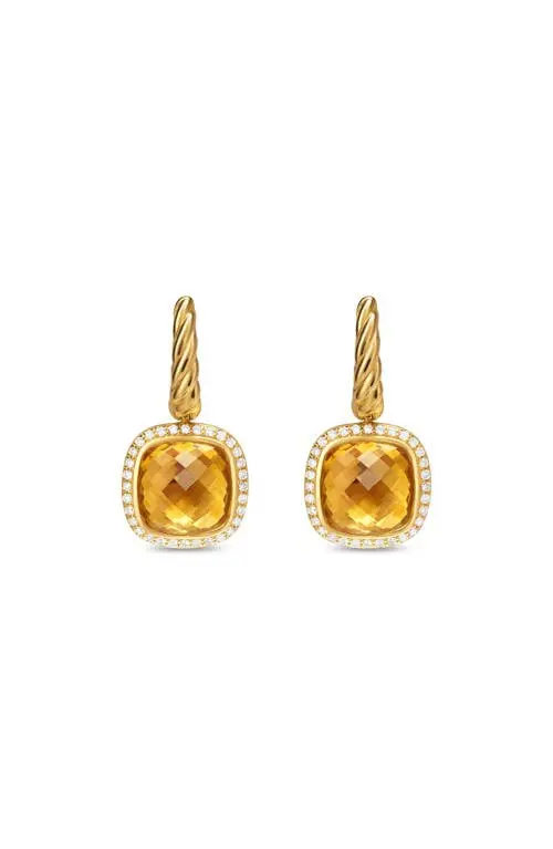 David Yurman Albion Drop Earrings - 18k Gold/ Citrine