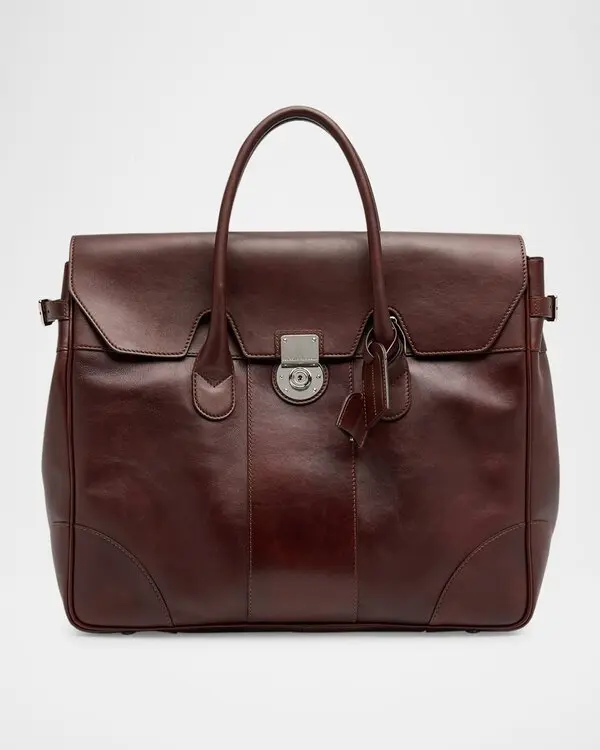 Brunello Cucinelli Leather Travel Bag - C8457 Burgundy