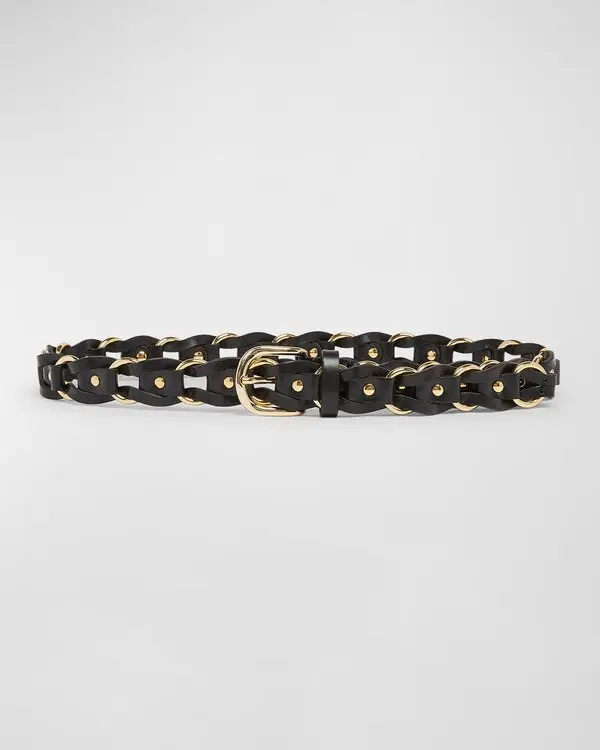 Isabel Marant Bali Leather Belt - Black Gold