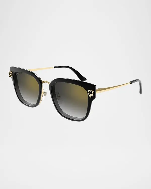 CARTIER Round Acetate Sunglasses - Black Colour