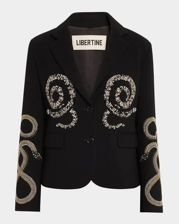 Libertine Reptilian Embellished Blazer