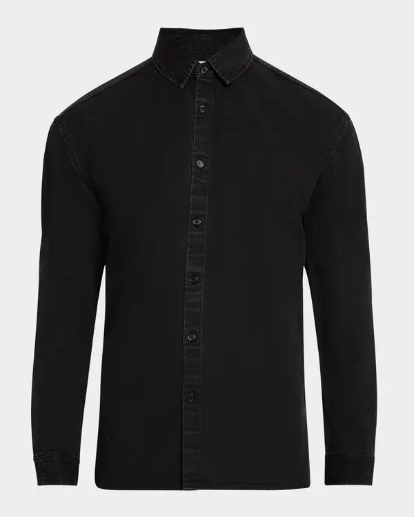 Saint Laurent Denim Overshirt With Cassandra Logo