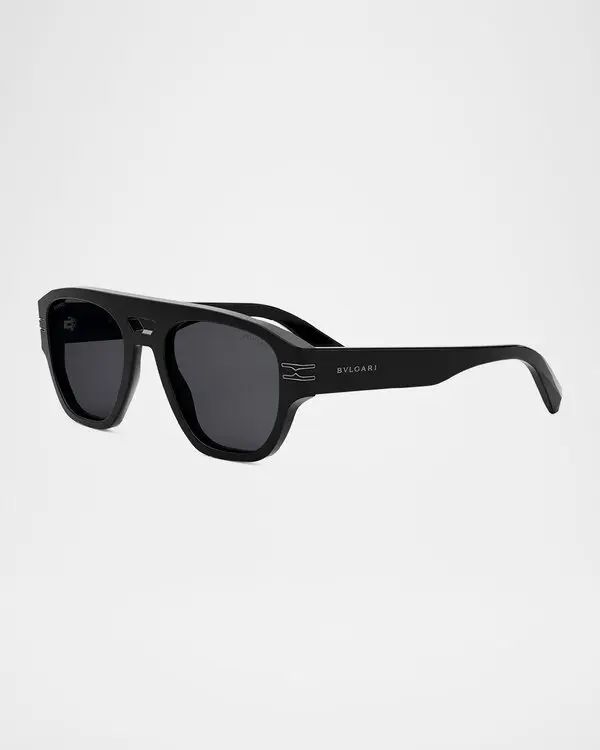 BVLGARI B.zero1 Aviator Sunglasses - Shiny Blacksmoke Polarized