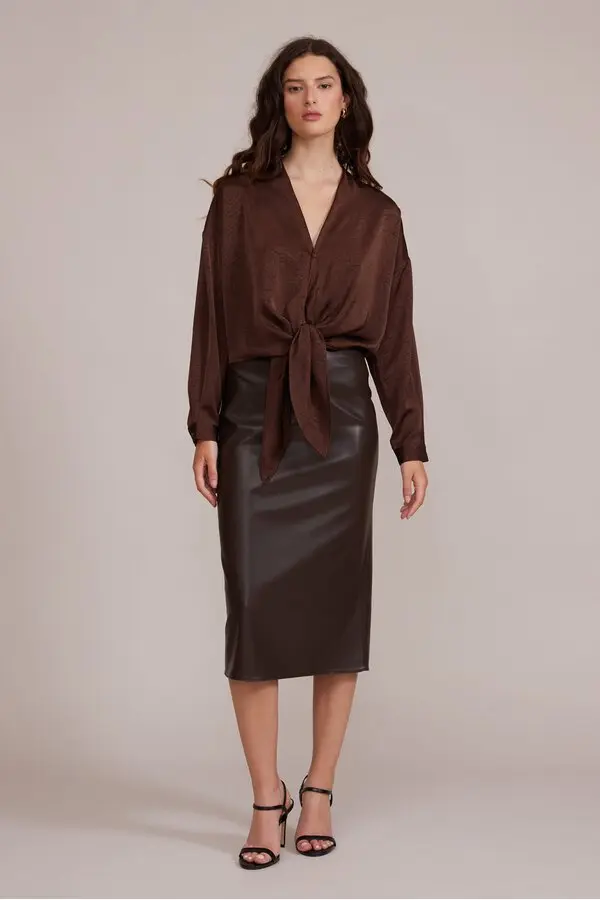 Jupe Nyc Shannon Faux Leather Pencil Skirt In Natural - 38% Off |  Editorialist