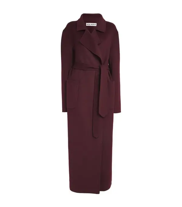 WOLK MORAIS Cashmere On Set Wrap Coat - Burgundy