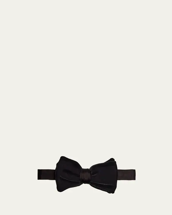 Giorgio Armani Two-tone Velvet Bow Tie - Black