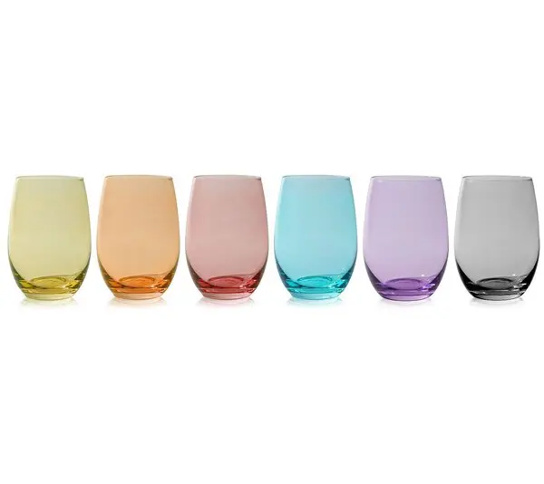 TRUE BRANDS Stemless Wine Glass Set Of 6