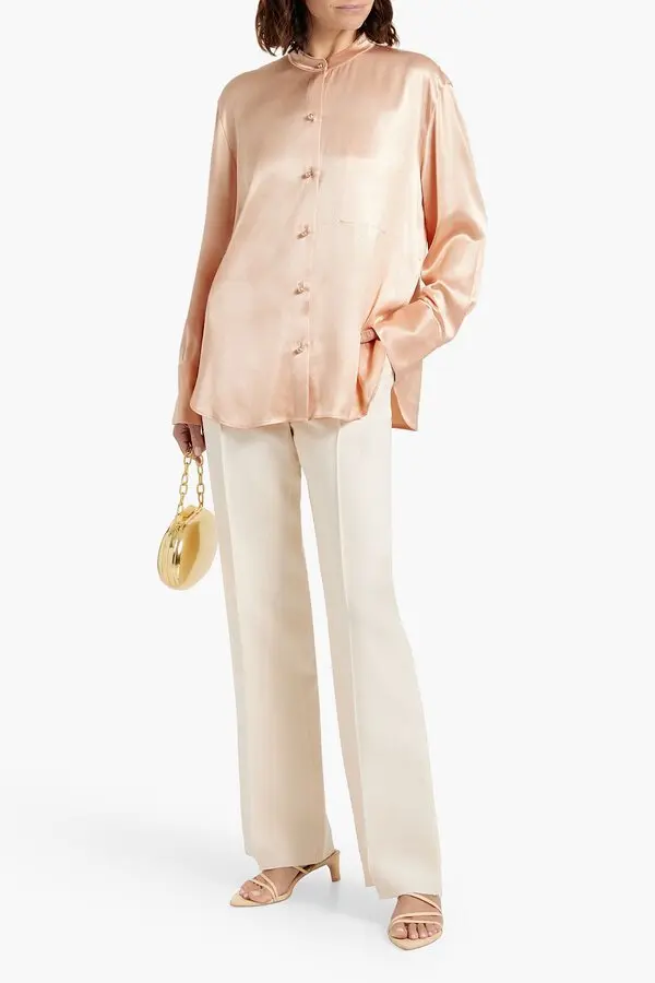 Vince Satin-crepe Shirt - Peach