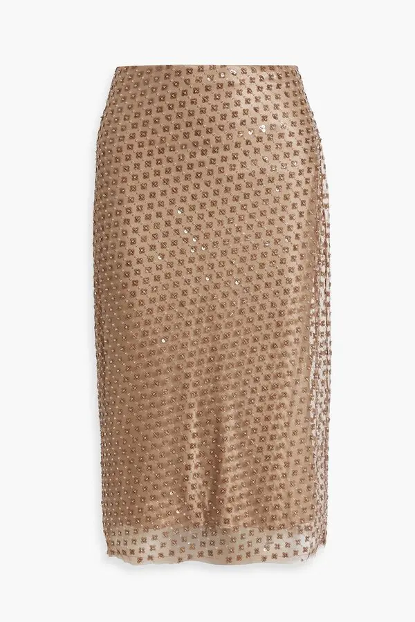 Vince Embellished Tulle Midi Skirt