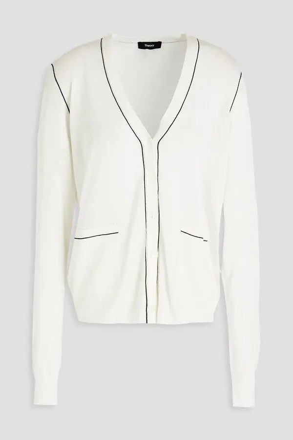 Theory Silk-blend Cardigan - White
