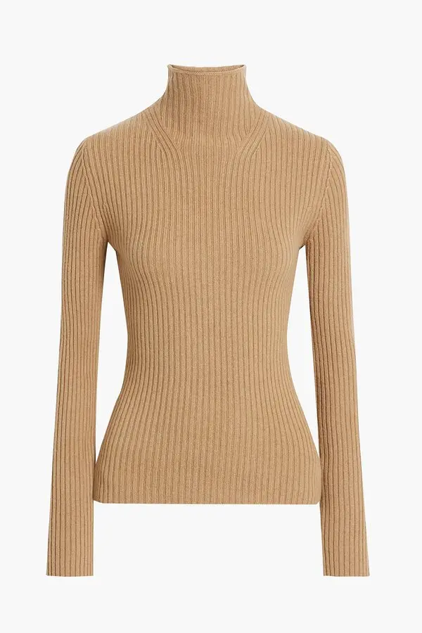 NILI LOTAN Freda Ribbed Cashmere Turtleneck Sweater