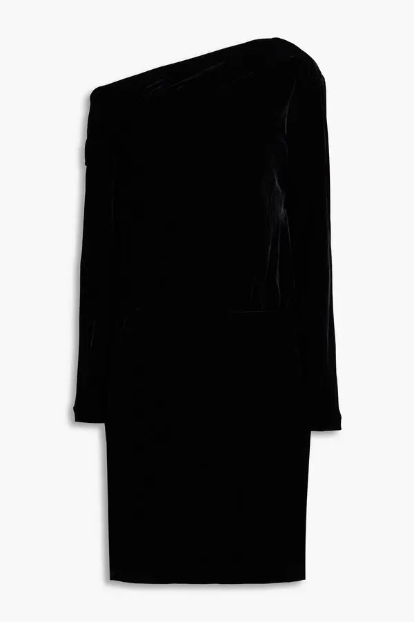 Theory Asymmetric Velvet Mini Dress