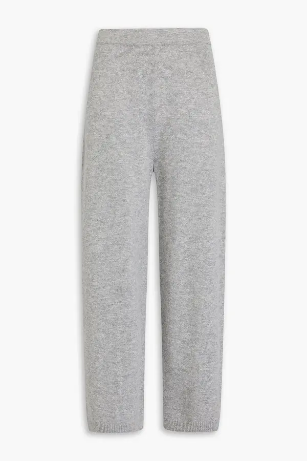 Theory Wool And Cashmere-blend Wide-leg Pants - Light Gray