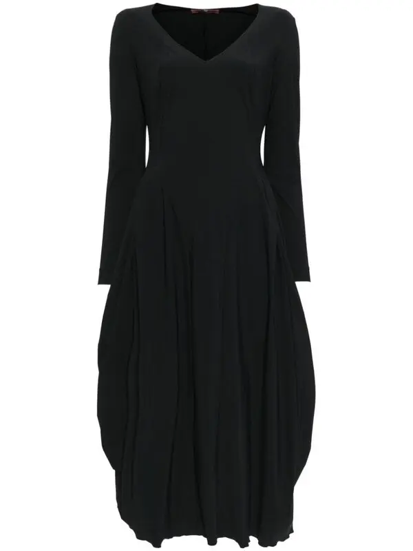 High Name Balloon Long-Sleeve Midi Dress In Black - 41% Off | Editorialist