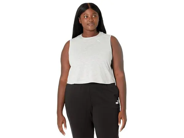 Buy PUMA Train Cropped Logo Muscle Tank - Gray At 80% Off | Editorialist
